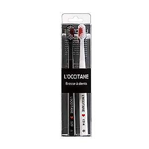 PiniceCore 2pcsToothbrushes Black and White Heart Shaped Couple toothbrushes eco Friendly Nano toothbrushes Dental Care Brush BlackWhite one size