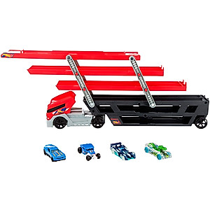 Hot Wheels Mega Hauler and 4 Cars Set