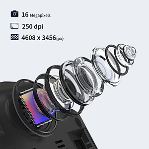 CZUR ET16 Plus Advanced Book & Document Scanner, 2nd Gen Auto-Flatten&Deskew Tech, 16MP Camera, Capture A3, 186 Languages OCR, Convert to PDF/Searchable PDF/Word/Tiff/Excel, Run On Windows&MacOS