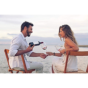 DAQQ Red Wine Glasses Set of 2 Hand Painted Designed with Strong Presence Inspired by the 'Duomo di Milano', Fine Addition To Any Wine Decanter, Unique Gift for Wine Enthusiasts