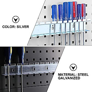 DOITOOL Screwdriver Storage Rack Tool Tray Holder Rack Wall Mount Organizer Tool Trays Storage Hanger Holder for Home Garage Garden (Silver)
