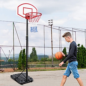 Ochine Basketball Hoop Basketball System Portable Basketball Goal Basketball Equipment with Adjustable Height 5.2ft to 7ft Backboard Stable Base and Wheels for Youth and Adults (Ship from USA)