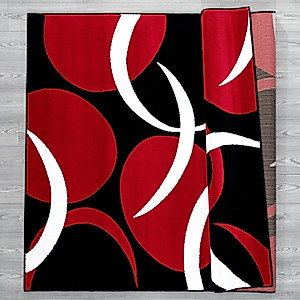 1062 Red 2'2x7'4 Black Area Rug Carpet Large New