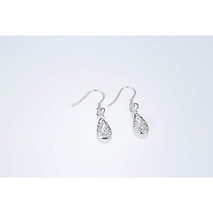 Wellme Sterling Silver Earrings, Filigree Hollowed Dangle Drop Earrings