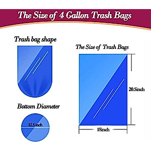 4 Gallon/180pcs Small Silver Grey Trash Bags Strong Grey Garbage Bags, Bathroom Trash Can Bin Liners, Plastic Bags for Office, Waste Basket Liner, Fit 12-15 Liter, 3,3.5,4,4.5 Gal（Silver Grey 180）