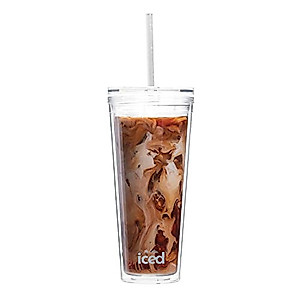 Mr. Coffee Iced Coffee Tumbler, 22 Oz., with Lid and Straw, Clear