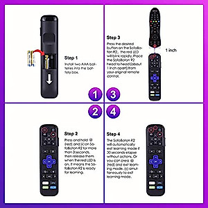 Sofabaton R2 Universal Remote Replacement for Roku, Infrared Remote Replacement for TVs/DVD/Blu-ray/Streaming Box and more, 13 Extra Learning Buttons with Power Volume/Mute/Button (NOT for Roku Stick)