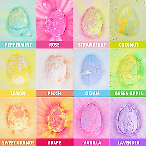 Fun Little Toys Bath Bombs for Kids with Toys Inside - Set of 12 Organic Bubble Bath Fizzies with Ancient Dinosaurs Toys. Bubble Bath Fizzies Toys for Kids. Birthday, Easter Basket, Gifts for Kids