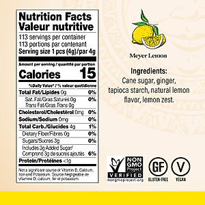 Chimes Meyer Lemon Ginger Chews Candy, 1-Pound Bag