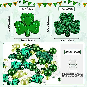 2106 Pieces St. Patrick's Day Vase Filler Shamrocks Ornament for Vase Filler Floating Candles for Vases Floating Candles Centerpiece for St. Patrick's Day Festival Party Table Home Decor