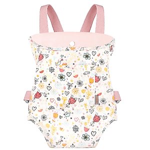 GAGAKU Doll Carrier Soft Cotton Front and Back Carrying with Adjustable Straps for Baby - Rose Garden
