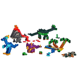 Plus-Plus: Learn to Build - Dinosaurs - 400 Piece Set - 2D & 3D Dino Construction Building STEM Toy, Interlocking Mini Puzzle Blocks, Kids Ages 5+