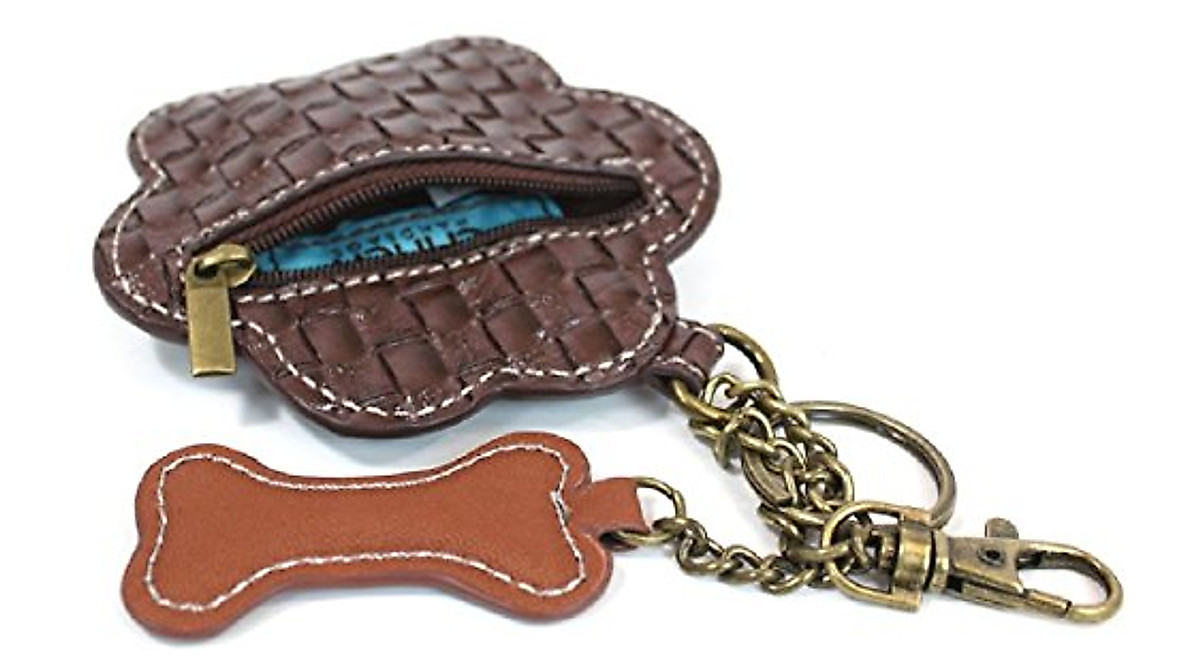 Chala Ivory Paw Print Coin Purse Key Fob | Stylish & Compact Accessory