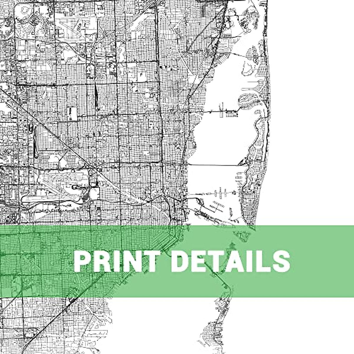 Dear Mapper Miami United States View Abstract Road Modern Map Art Minimalist Painting Black and White Canvas Line Art Print Poster Art Line Paintings Home Decor (Set of 3 Unframed) (16x24inch)