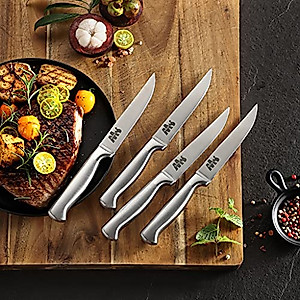 McHome MHK21 Knife Sets,15 Pieces German Stainless Steel Kitchen Knives Block Set with Built-in Sharpener