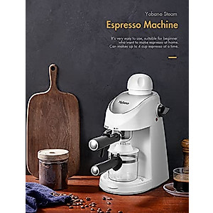 Yabano Espresso Machine, 3.5Bar Espresso Coffee Maker, Espresso and Cappuccino Machine with Milk Frother, Espresso Maker with Steamer (White)