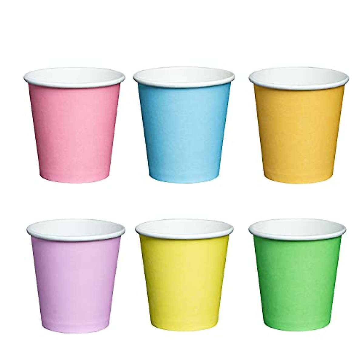 [300 Count] 3 oz. Small Paper Cups, Disposable Mini Bathroom Mouthwash Cups - Assorted Colors