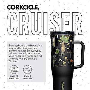 Corkcicle x Warner Brothers Harry Potter Herbology Cruiser - Insulated Tumbler with Handle & Straw, 40 oz – Reusable Water Bottle - Cold for 20 Hours, Hot for 9 Hours – Cupholder Friendly, Spill Proof