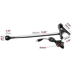 LED Desk Lamp Clip On Light,360°Flexible Gooseneck and Clamp Reading Light,Portable USB Powered Task Light with Clamp ,Night Light Clip on for Desk, Bed Headboard and Computers Black