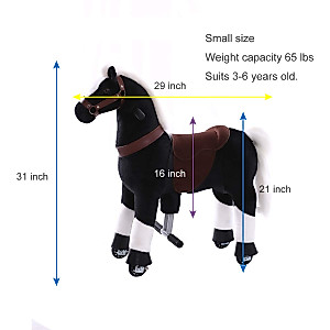 Gidygo Kids Ride On Pony Riding Walking Horse Plush Animal for Children 3 to 6 Years Old or Up to 65 Pounds