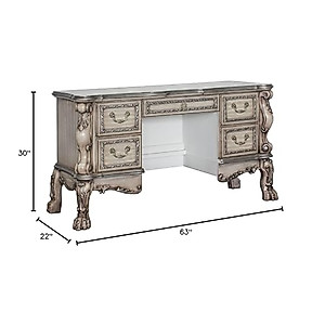 Acme Dresden Vanity Desk in Vintage Bone White