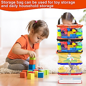 5 Packs Clear Toy Storage Bags, 9.4 x 6.5 x 5.5 Inch Clear PVC Toy Storage Bags with Zipper Reusable Waterproof Toy Storage Organizer Pouch for Board Games Building Blocks Toys and Books
