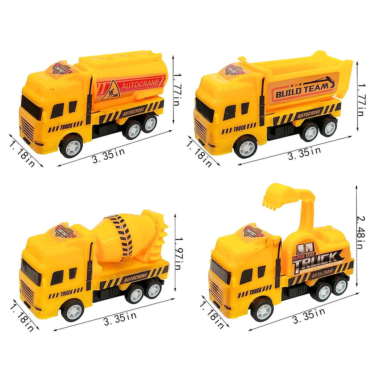 PPXMEEUDC Mini Construction Vehicles Set Pull Back Engineering Car Toys Tractor Trucks for Birthday Party Favors Game Gift Classroom Reward Car