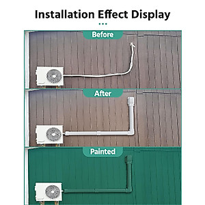 mensaosao 3" W 90° Flat Elbow, Level Bend Cover, Decorative PVC Line Set Cover Kit Parts Accessories for Ductless Mini Split Air Conditioners, Central AC and Heat Pumps