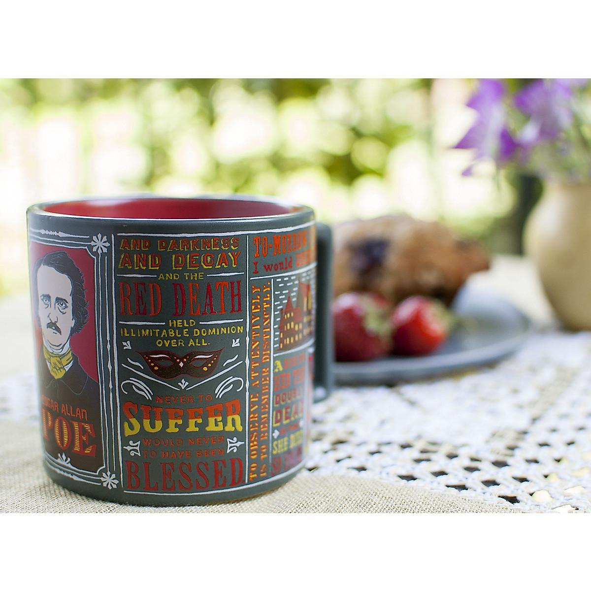 Edgar Allan Poe Coffee Mug - Poe's Most Famous Quotes and Writings - Comes in a Fun Gift Box - by The Unemployed Philosophers Guild
