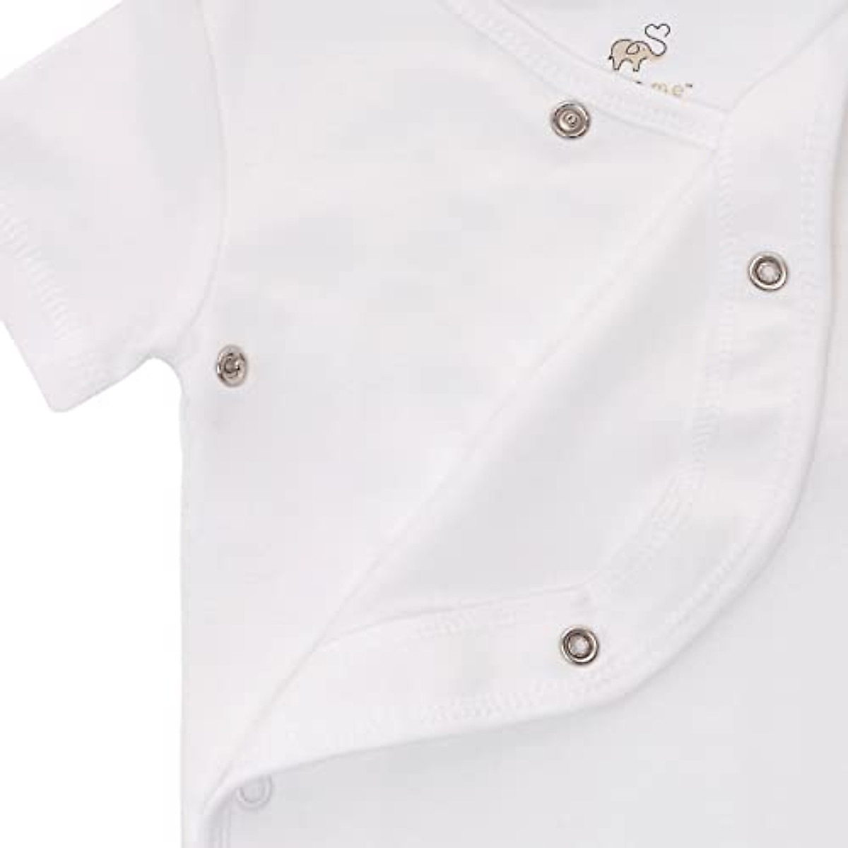 CozeeME Baby Boys 2 Pack Short Sleeve Side Snap Grow With Me Bodysuit 0-3 Months