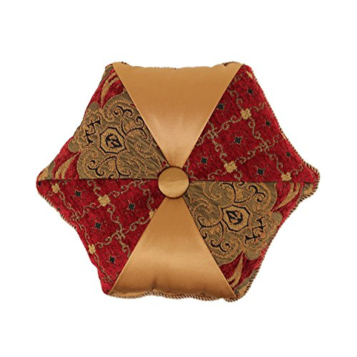 Austin Horn Classics Montecito Royale Tambourine Round Pillow, Red/Gold