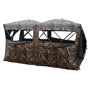 THUNDERBAY Bunkhouse Pop Up Portable 6 Person Side-by-Side Hunting Blind, Footprint: 140"x70" with 80" Height