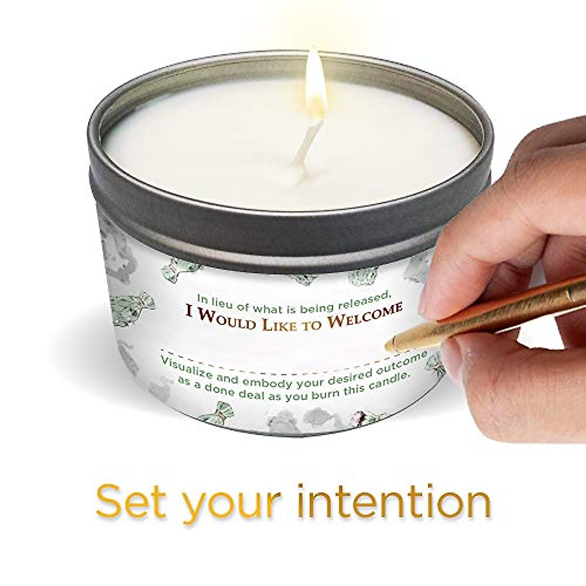 MAGNIFICENT 101 White Sage Smudge Candle for House Energy Cleansing, Banishes Negative Energy I Purification and Chakra Healing - Natural Soy Wax Tin Candle