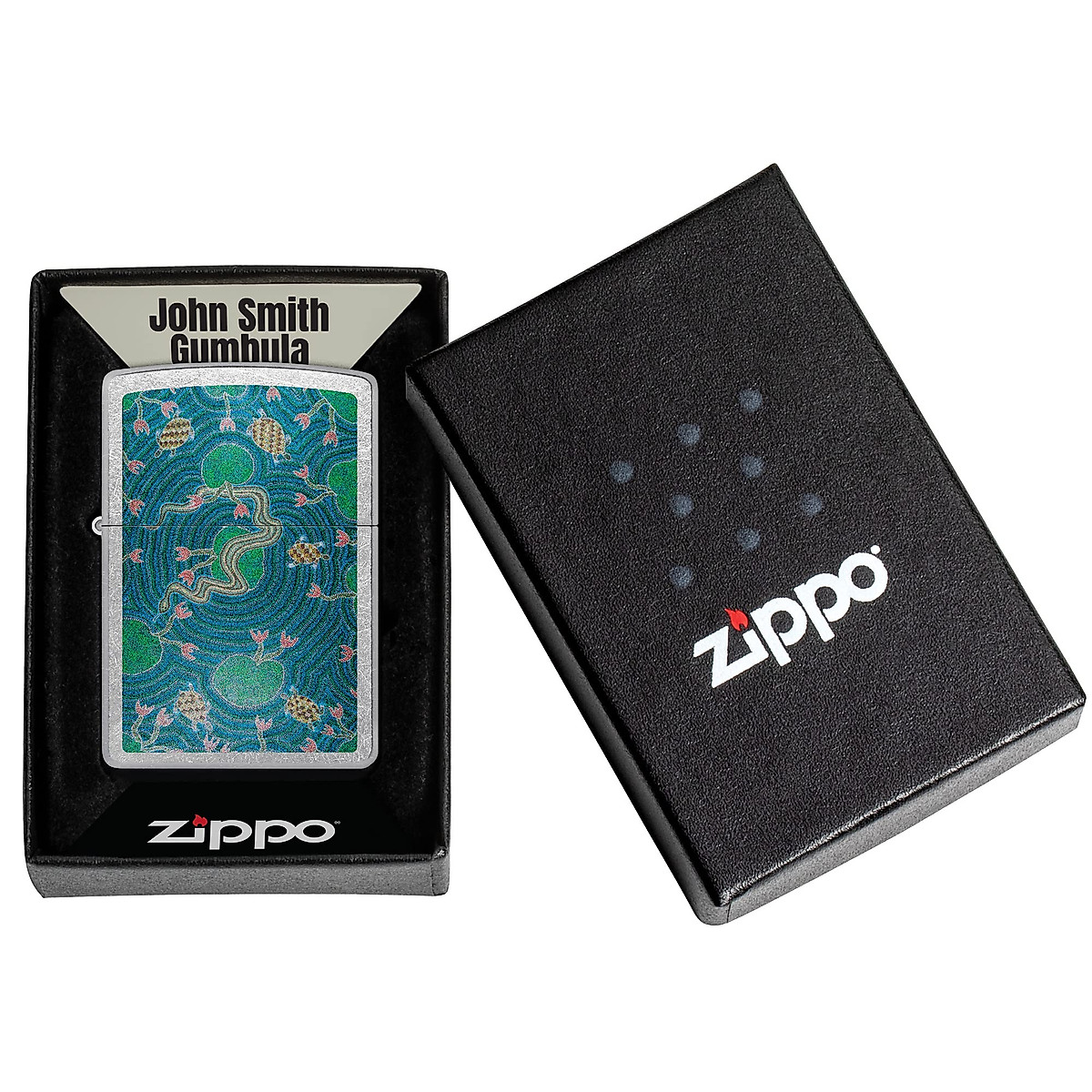 Zippo John Smith Gumbula Snake & Turple Design Street Chrome Pocket Lighter