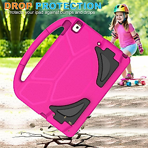 RTOBX iPad 10.2 & 10.5 Case for Kids, iPad 9th/8th/7th Generation 10.2" 2021 2020 2019 Case with Screen Protector, iPad Air 3rd Gen/Pro 10.5 inch Protective Cover with Handle Stand, Pink