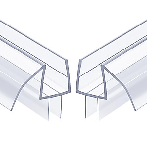 AmazerBath Shower Door Bottom Seal 39 inch (Set of 2) - Suitable for 3/8 Inch Glass, Frameless Glass Shower Door Seal Strip, Shower Door Sweep