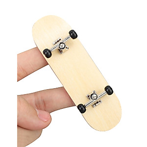 Yosoo Health Gear Finger Skateboards, Finger Board, Tool Kit, 1Pc Maple Wooden Alloy Fingerboard Finger Skateboards with Box Reduce Pressure Kids Gifts