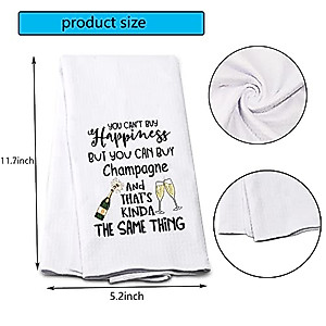 POFULL You Can’t Buy Happiness Kitchen Towel for The Champagne Lover Housewarming Party Decor (You Can’t Buy Towel)