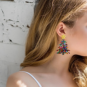 Christmas Earrings For Women Christmas Dangle Earrings Holiday Earrings Acrylic Christmas Tree Gingerbread Decoration Christmas Jewelry 6 Pairs