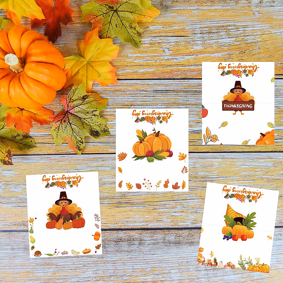 Thanksgiving Table Place Cards Turkey Tent Name Cards 24 Pcs Guest Thanksgiving Food Label Fall Party Supplies