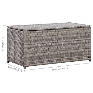 GOLINPEILO Deck Box Large Outdoor Storage for Patio Furniture, Garden Tools, Pool Supplies, Weatherproof and UV Resistant, Outdoor Backyard Patio Storage Deck Box Container, 39.4"x19.7"x19.7" Gray