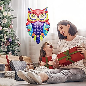 Cruis Cuka Metal Owl Wall Decor for Outside Garden Decoration Yard Art Outdoor Patio Fence Lawn Ornament 13.8 x 8.3 x 0.4 Inch