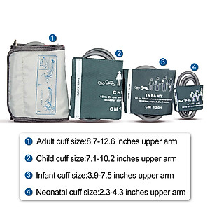 Fully Automatic Upper Arm Blood Pressure Monitor 3 Mode 4 Cuffs without adapter Electronic Sphygmomanometer