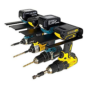 StoreYourBoard Electric Drill Storage Rack, Holds 4 Drills, Hanging Wall Mounted Organizer for Garage, Home, Workshop, Shed