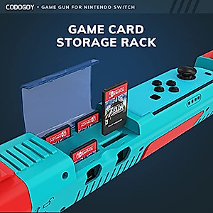 CODOGOY Shooting Game Gun Controller Compatible with Switch/Switch OLED Joy-Con, Hand Grip Motion Controller for Nintendo Switch Shooter Hunting Games (Red+Blue)