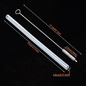 TecUnite 8 Pieces Replacement Straws Set for Kids Bottle, 4 Pieces Straw Cleaning Brushes for Hydro flask Wide Mouth Bottle accessories