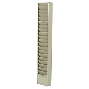 Durham 400-75 Tan Cold Rolled Steel 20 Contour Pocket Vertical Literature Rack, 9-3/4" Width x 58" Height x 4-1/8" Depth