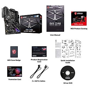 MSI MPG Z490 Gaming Edge WiFi ATX Gaming Motherboard (10th Gen Intel Core, LGA 1200 Socket, DDR4, CF, Dual M.2 Slots, USB 3.2 Gen 2, Wi-Fi 6, DP/HDMI, Mystic Light RGB) (Renewed)