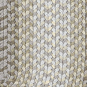 Super Area Rugs Braided Rug Pinecrest Indoor/Outdoor Braided Carpet for High Traffic Kitchen, Frosty Multi, 4' x 6' Oval