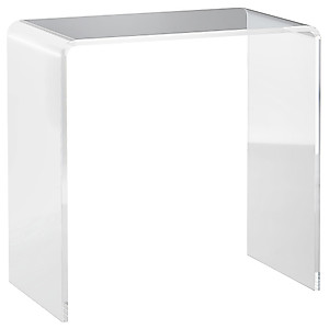 HOMCOM 21" Long Rectangle All Acrylic 15mm Thick Waterfall Coffee Table, Clear